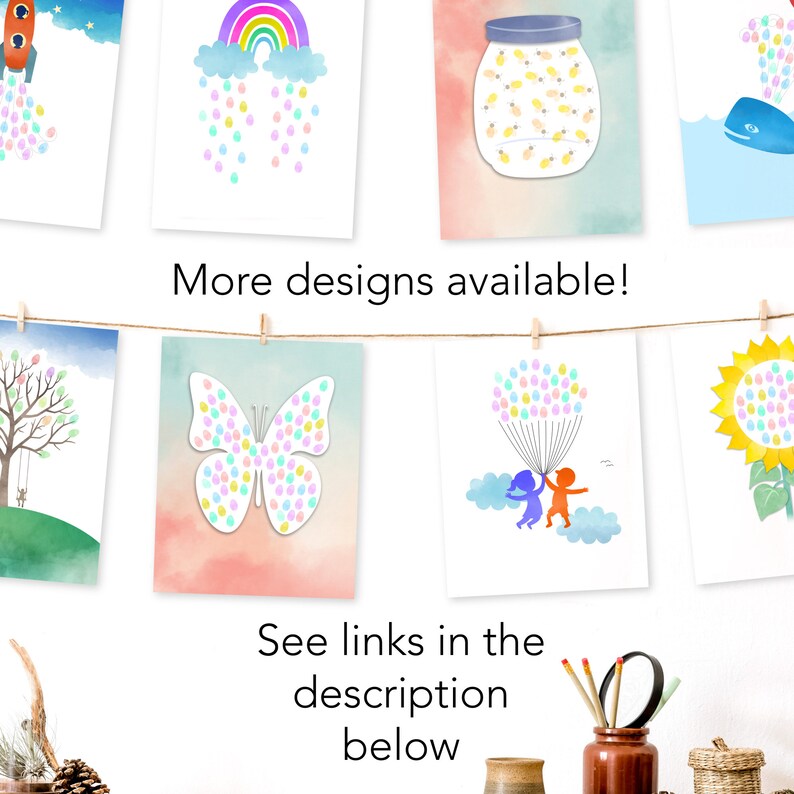 Fingerprint Poster Canva Template, Butterfly Guestbook Alternative ...