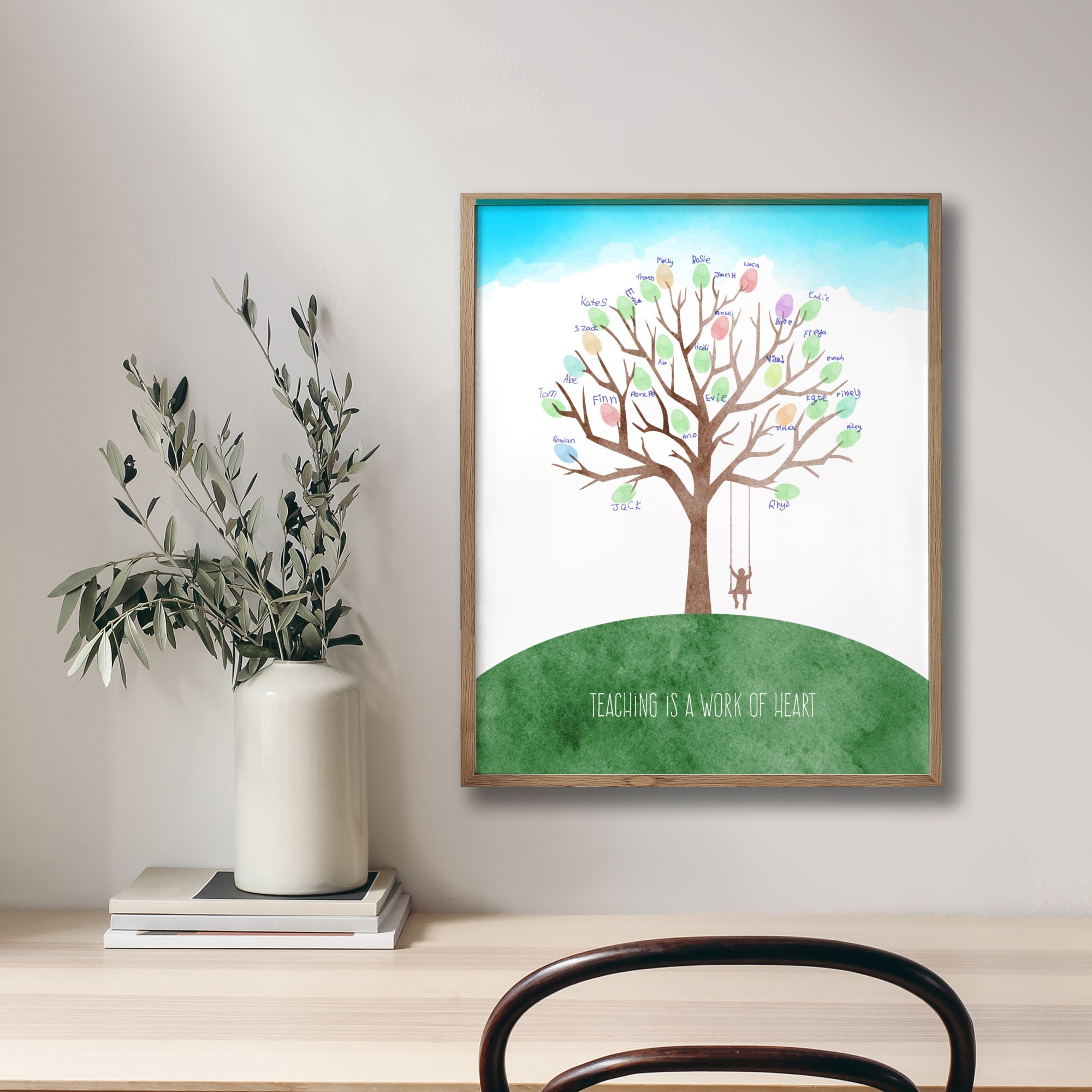 Teacher Gift Fingerprint Art Tree DIY Art Project Printable Download by ...
