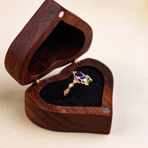 Heart Shape Wood Ring Box,custom Wedding Ring Box,proposal Ring Box ...