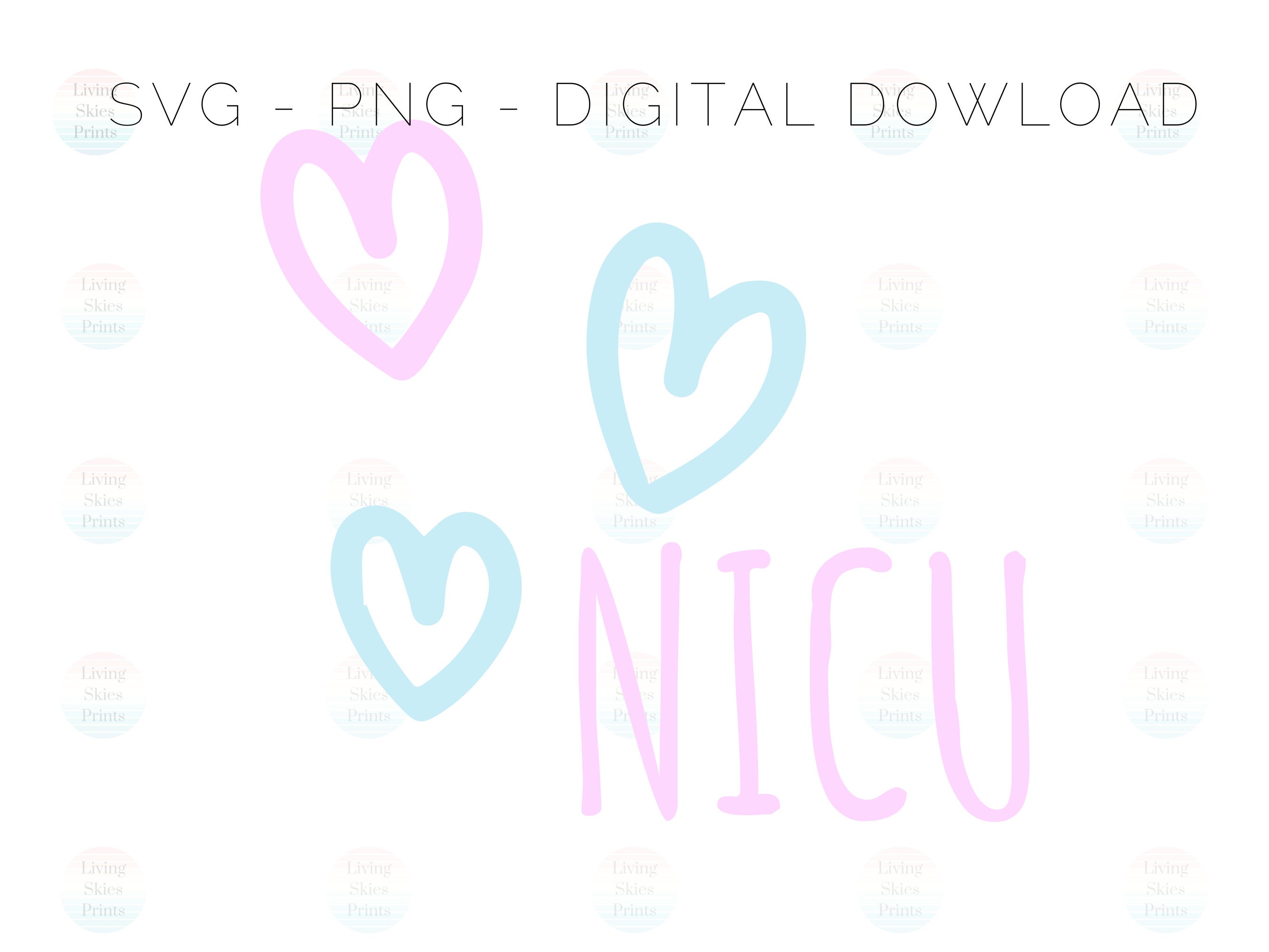 Pastel NICU Hearts Cute SVG PNG Cut File Vector for Cricut - Etsy