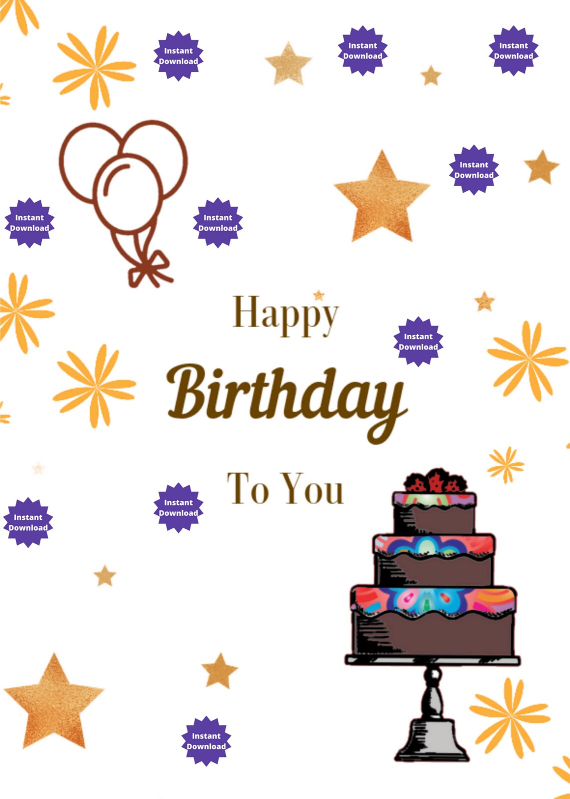 Printable Birthday Greeting Card - Etsy
