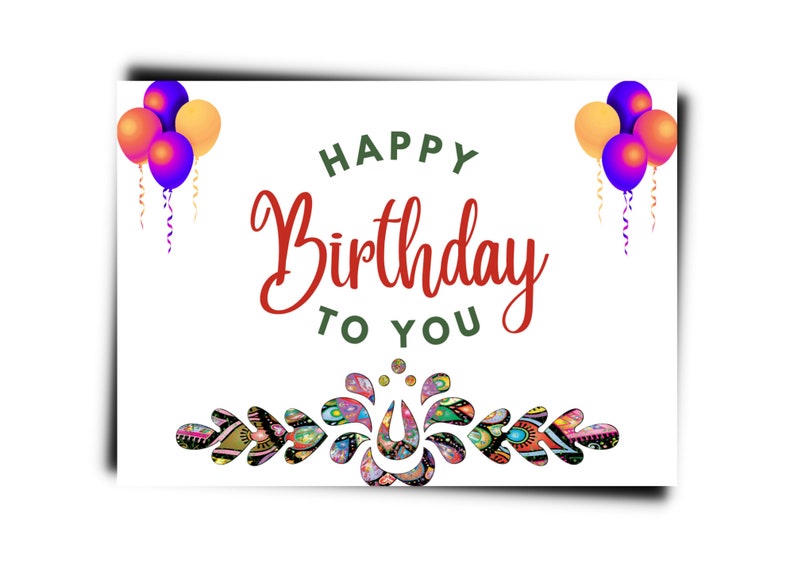 Printable Happy Birthday Mandala Design Card - Etsy