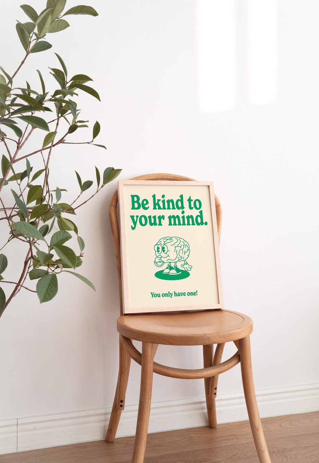 Be Kind to Your Mind Retro Digital Art Print, Printable Wall Art ...