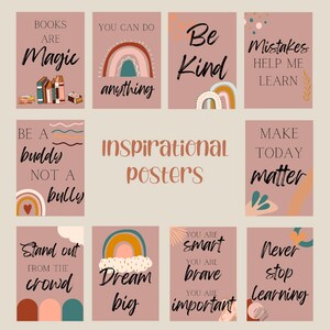 10 Digital Posters, Teacher, Wall Art, Inspirational Quotes ...