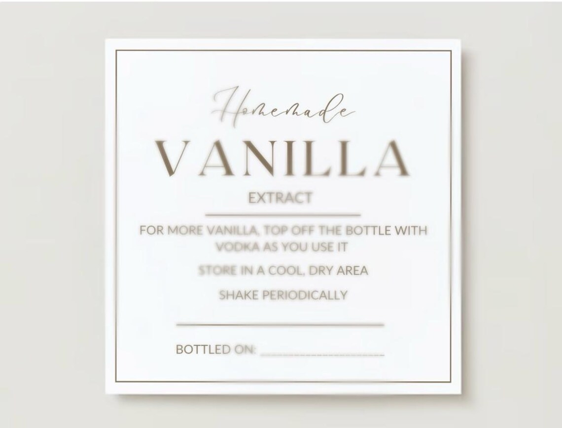 Vanilla Extract Label 8oz- Digital - Etsy