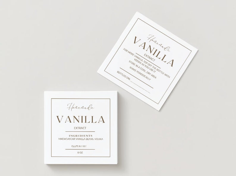 Vanilla Extract Label 8oz- Digital - Etsy