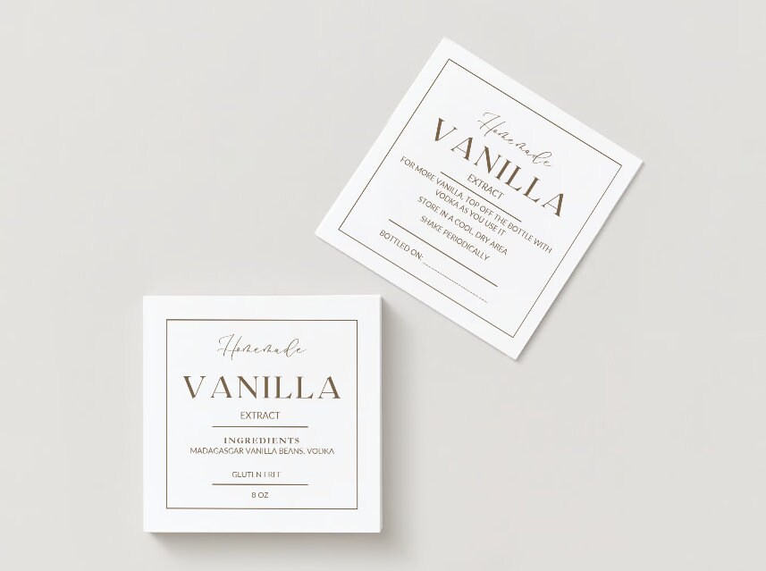 Vanilla Extract Label 8oz- Digital - Etsy