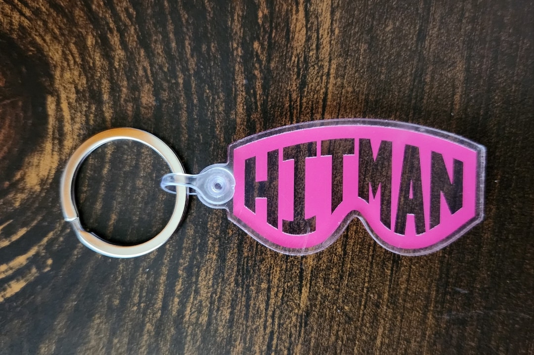 Bret Hart "hitman Sunglasses", Vinyl Acrylic Keychain PINK - Etsy