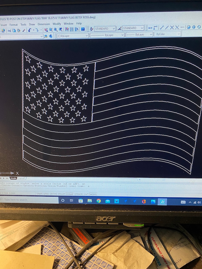 American Flag Tray Instant Download Files CRV, Svg and DXF Aspire File ...