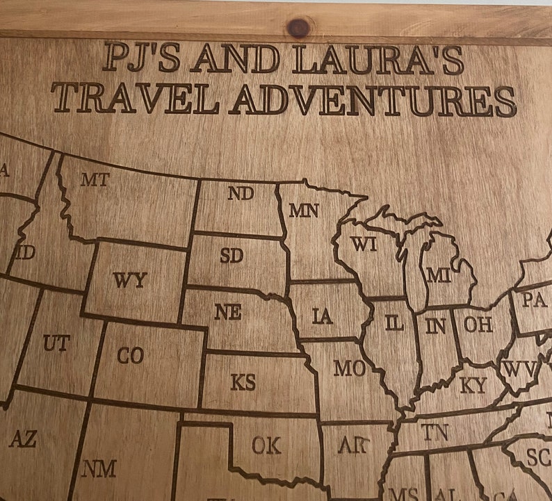 United States Travel Map SVG Push Pin USA Map SVG, Dxf, Crv, Ngc Router ...