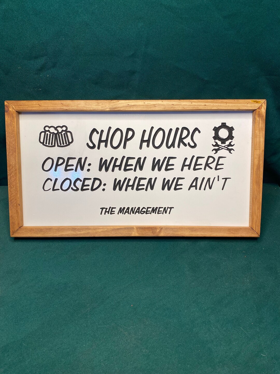 SHOP HOURS - Farmhouse Style Funny Shop Sign, Auto Repair Sign, Bar ...