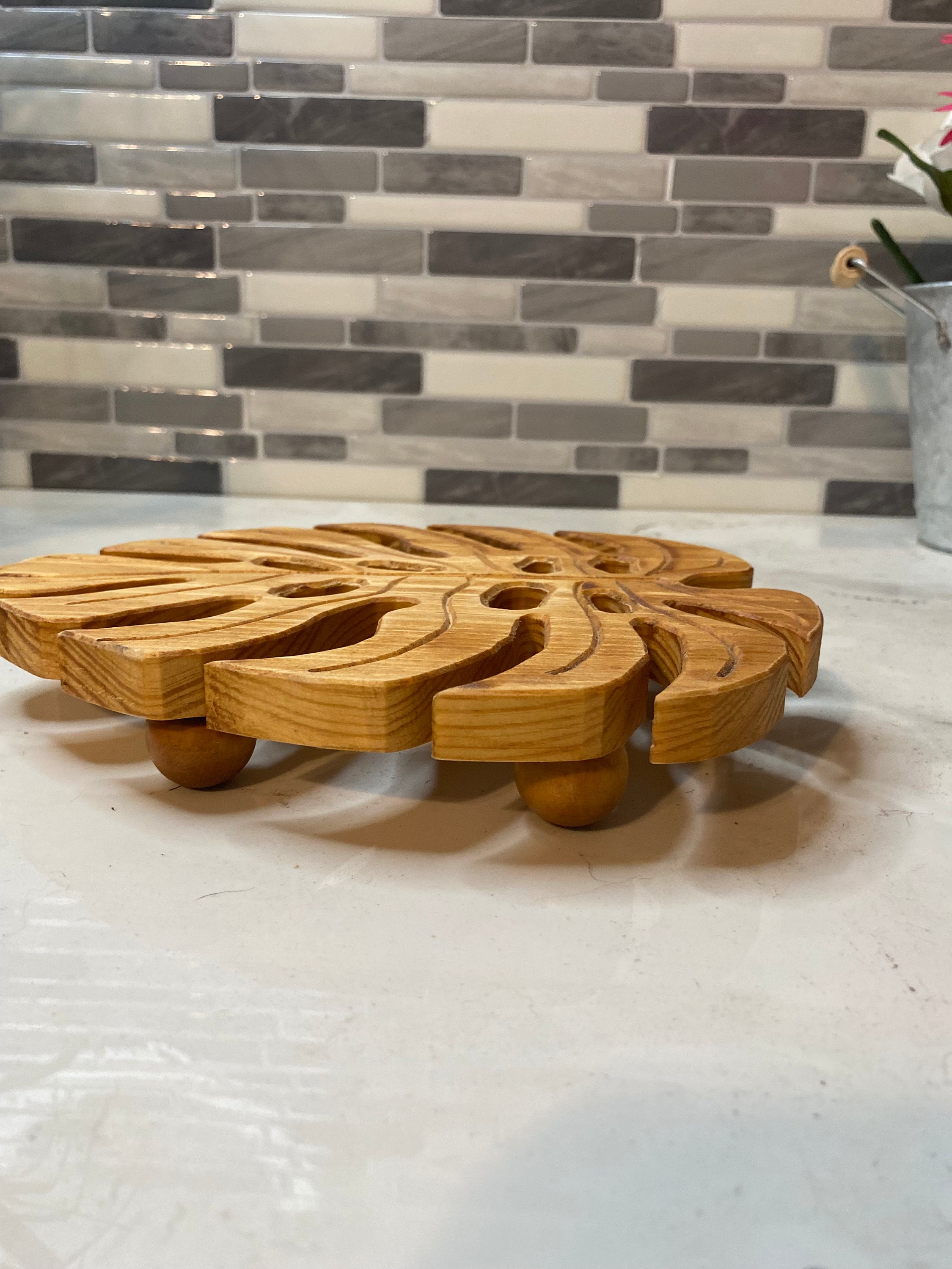 Monstera Leaf Wood Display Risers Rustic Farmhouse Style - Etsy