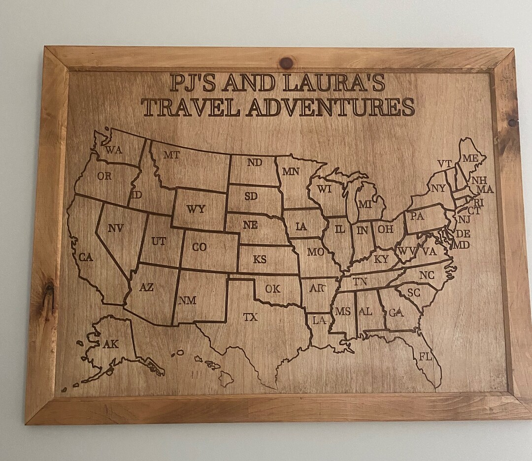 United States Travel Map SVG Push Pin USA Map SVG, Dxf, Crv, Ngc Router ...