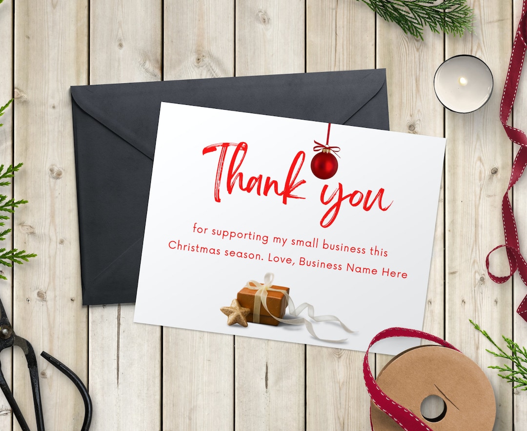 Printable Editable Christmas Thank You Card - Etsy