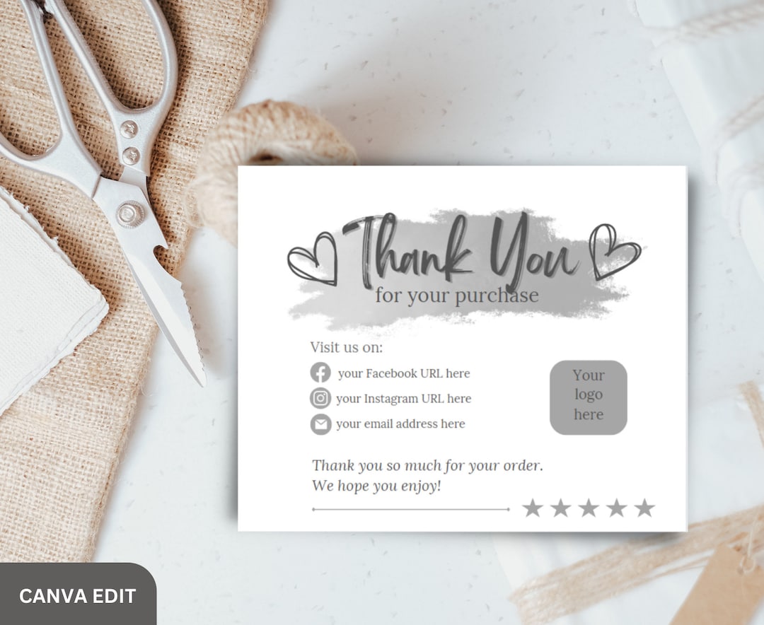 Printable Thank You Card - Etsy