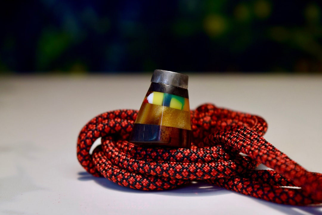 Neco's Nuts Handmade Damascus Wood Acrylic EDC Lanyard "golden Spruce ...