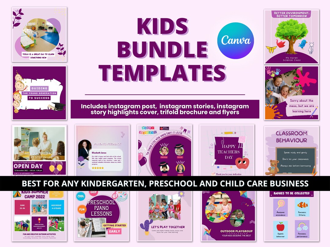 Kids Education Bundle Templates,early Childhood Education,preschool ...