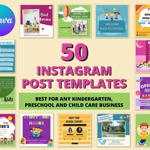 Canva Template Kindergarten - Etsy