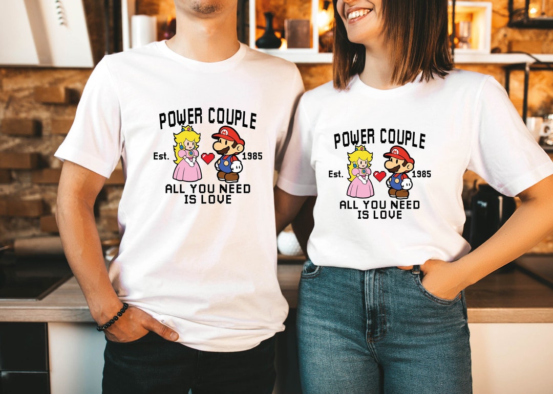Power Couples, Matching Couples Shirts, Super Mario Valentines Day ...