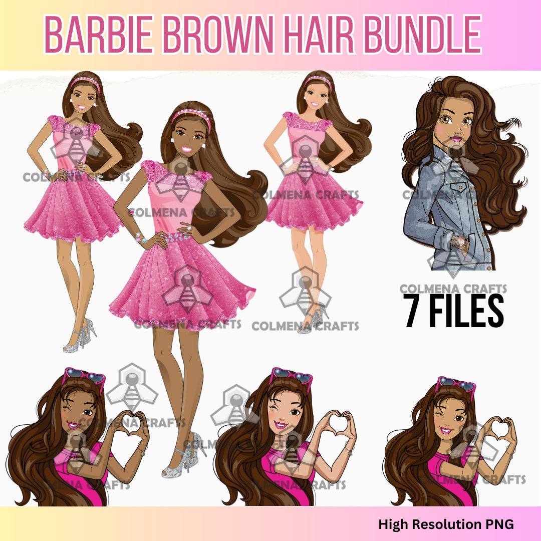Barbie Brown Hair Bundle PNG Variations Brown Barbie - Etsy Canada