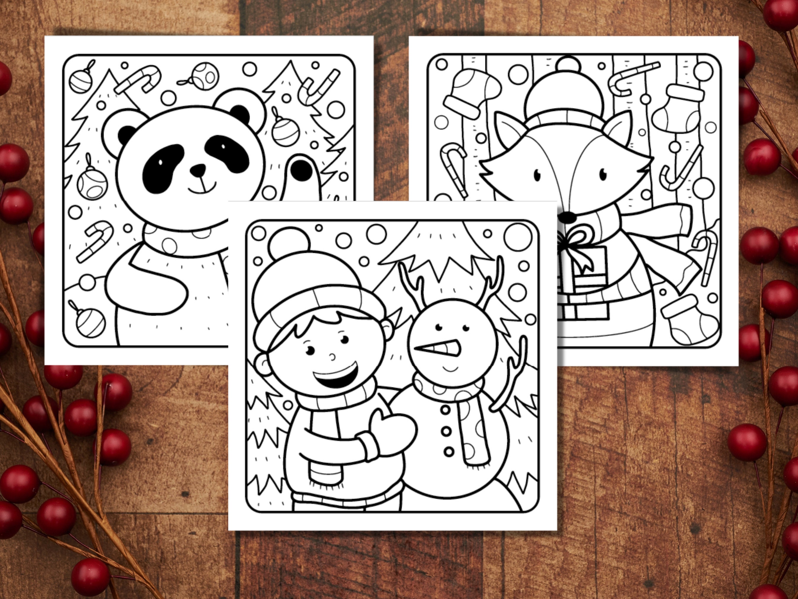 Christmas Coloring Pages, 20 Page Kids Christmas Coloring Book ...