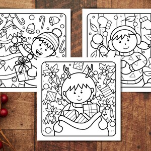 Christmas Coloring Pages, 20 Page Kids Christmas Coloring Book ...