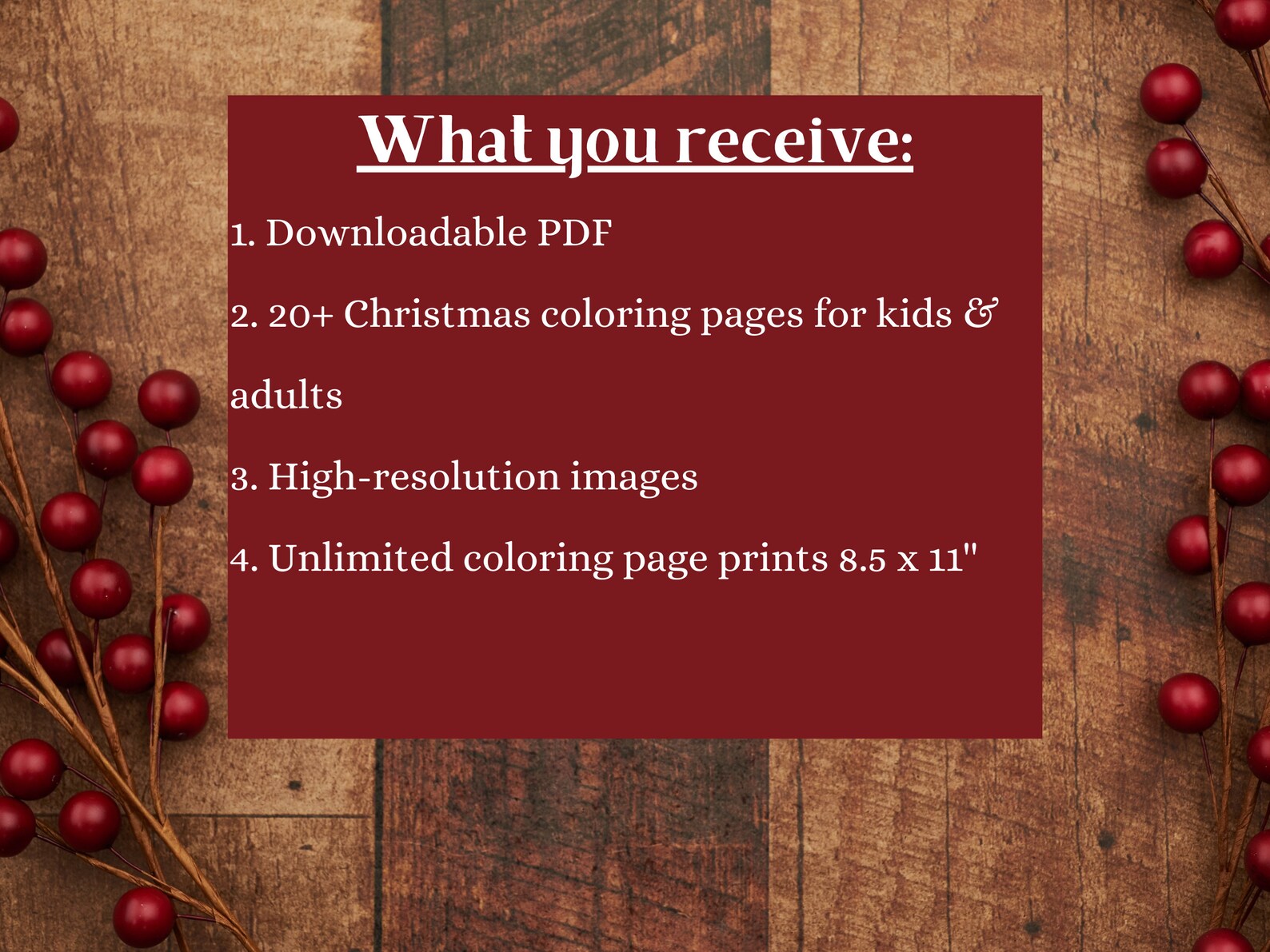 Christmas Coloring Pages, 20 Page Kids Christmas Coloring Book ...