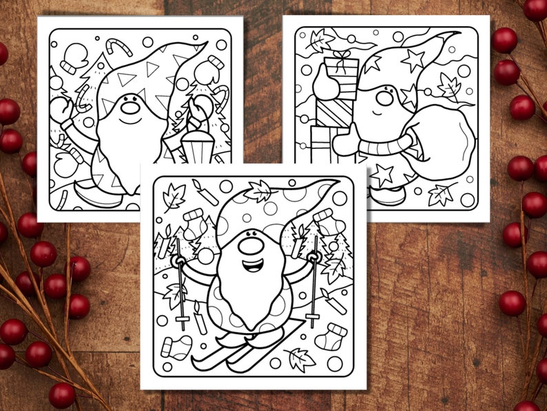 Christmas Coloring Pages, 20 Page Kids Christmas Coloring Book ...