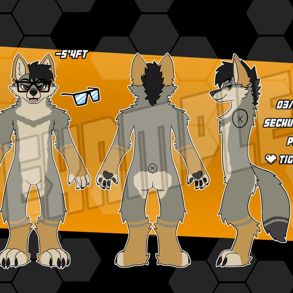 Fox Fursona Ref Sheet - Etsy