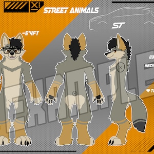 3 SIDED Male Fox Reference Sheet Base PNG File - Etsy