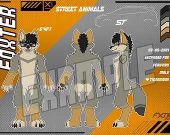 Furry Fursona Reference Sheet - Etsy