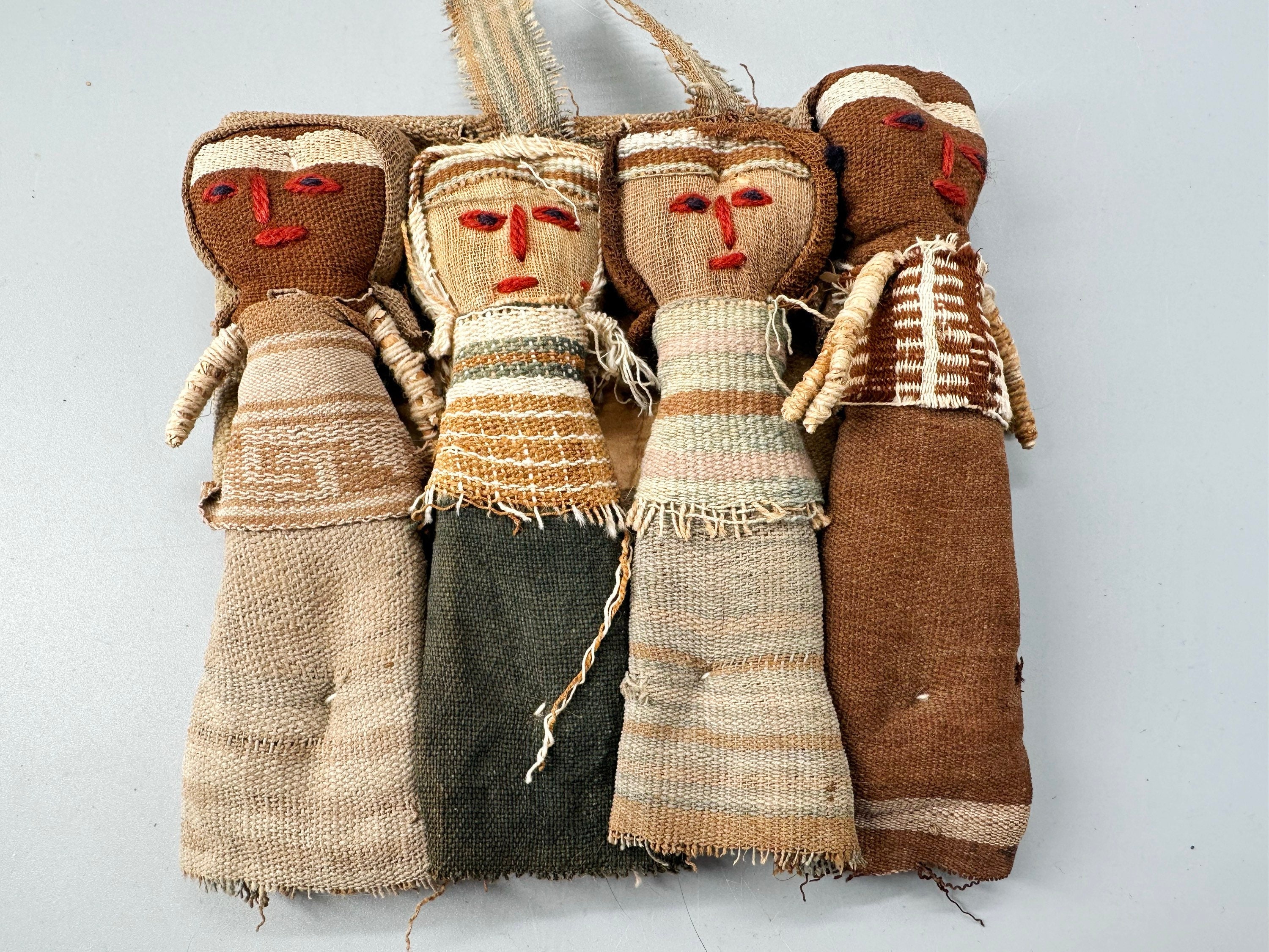 Vintage, Set If Four, Peru, Peruvian, Central Coast, Hand Woven Fabric ...