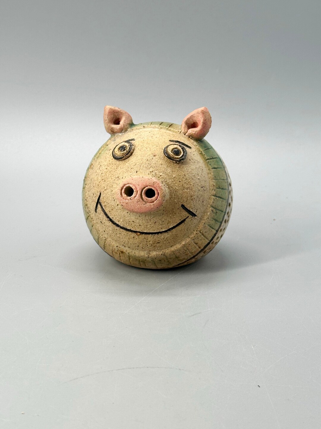 Vintage, Art Pottery, Pig, Figurine, Hand Painted, Hand Made, Stone ...