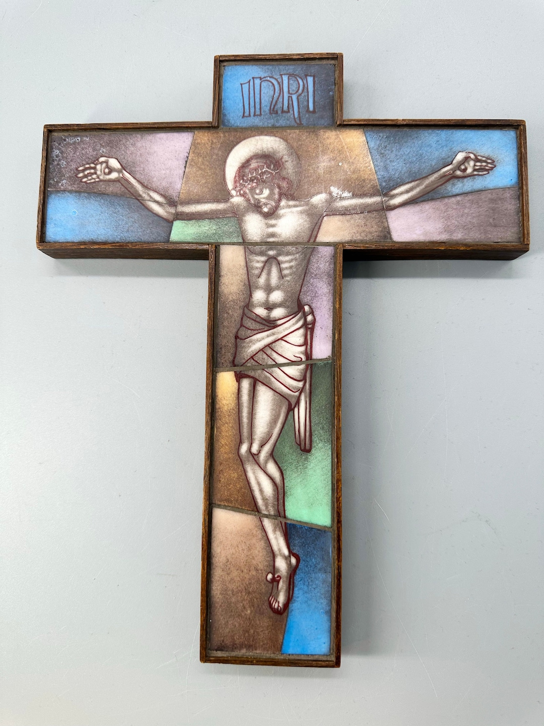 Vintage, 1920s, Art Deco, Opaline Glass, Art Glass, Crucifix Cross ...