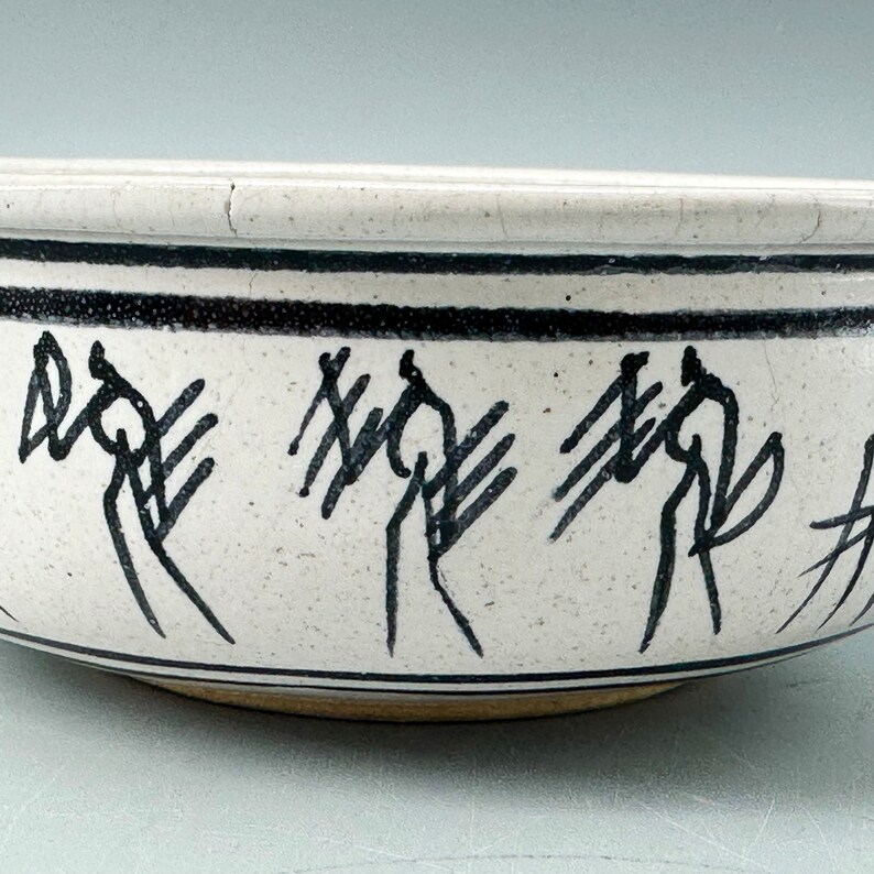 Vintage, Art Pottery, Signed, White Blue, Bowl, Hand Painted, Cave ...