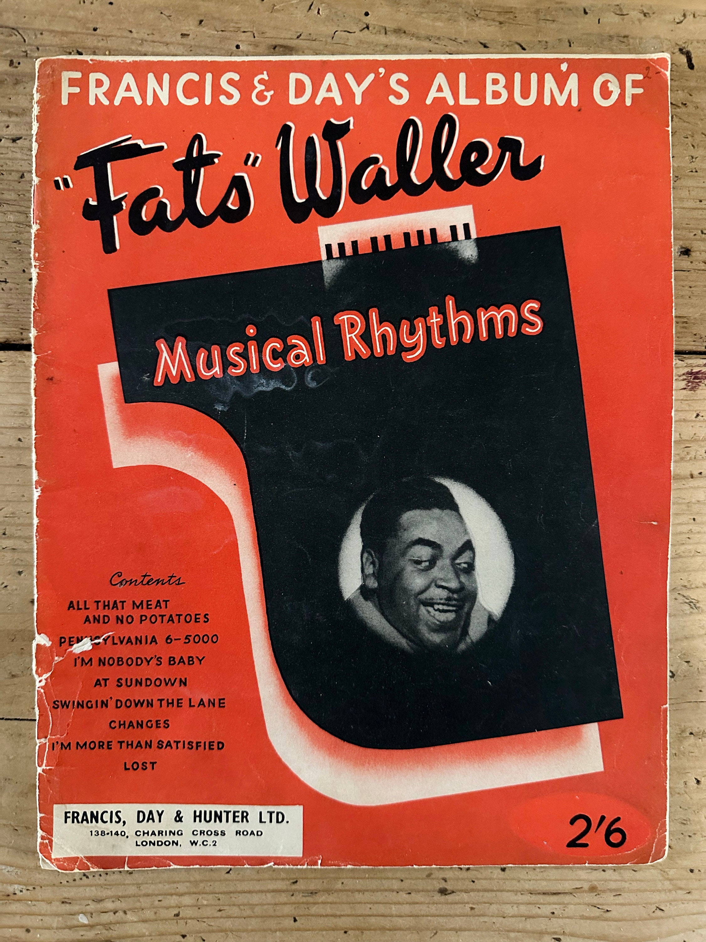 Vintage 1940's Fat's Waller Sheet Music Published by Francis, Day and ...