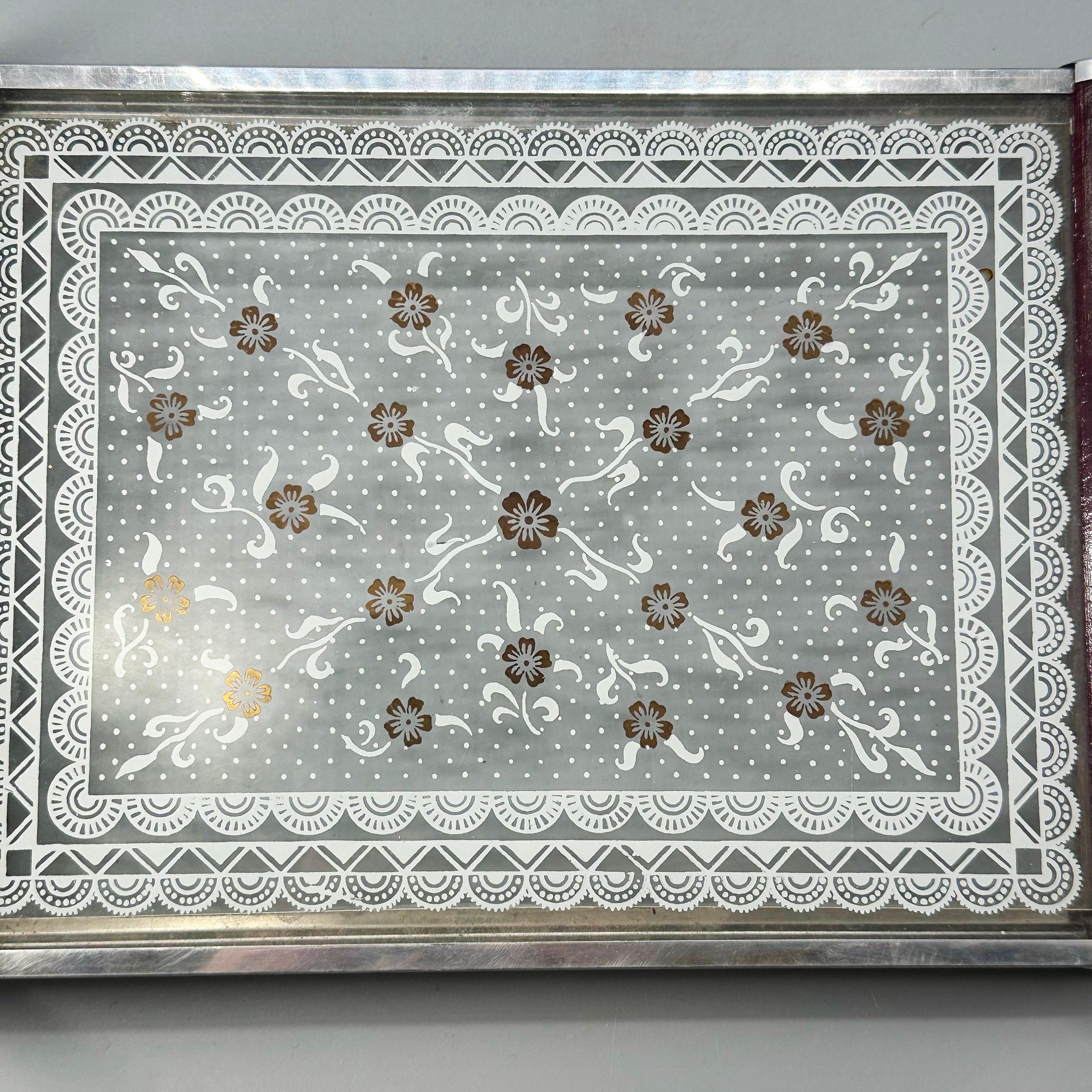 Vintage Art Deco 1920s 20s Small Glass Tray Wood Handles - Etsy