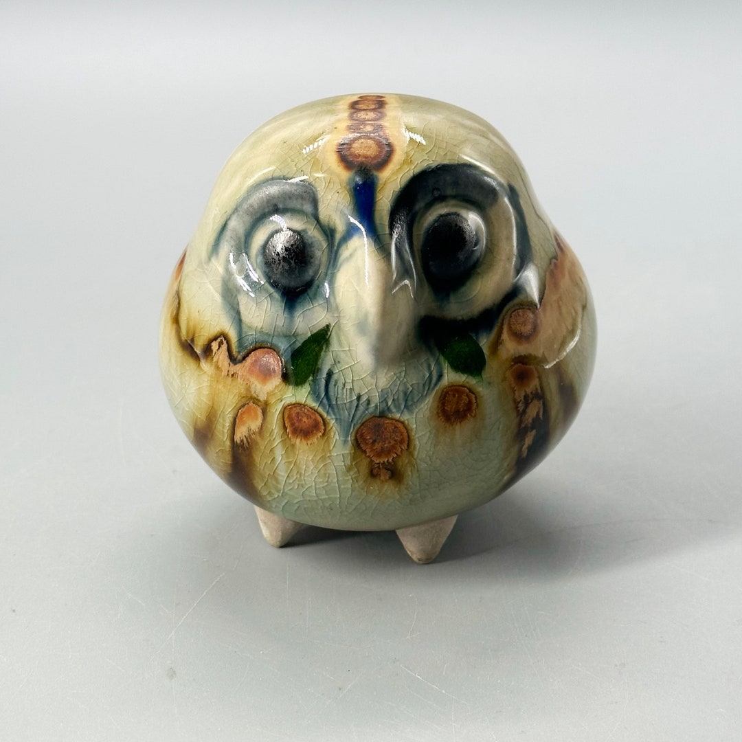 Vintage Art Pottery Owl Figurine Figure - Etsy
