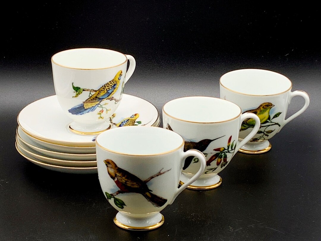 Vintage 1960s 60s Germany Furstenberg Porcelain Set of Four 4 Teacups ...