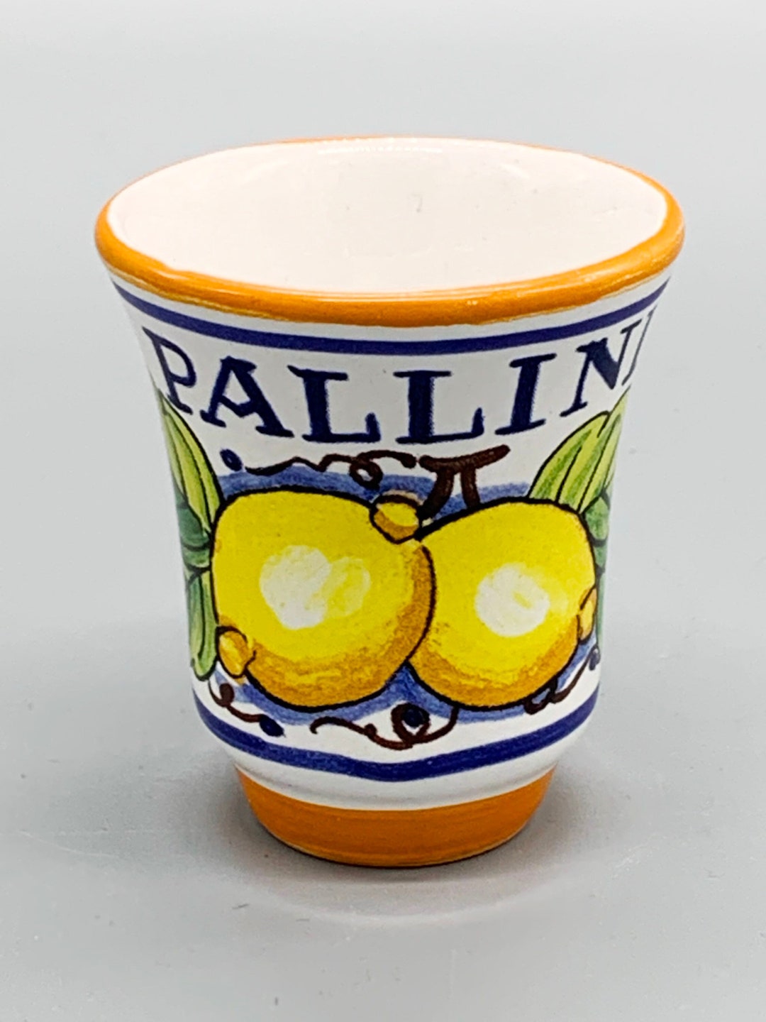 Vintage Hand Painted Deruta Italy Small Cup Shot Glass Limoncello ...