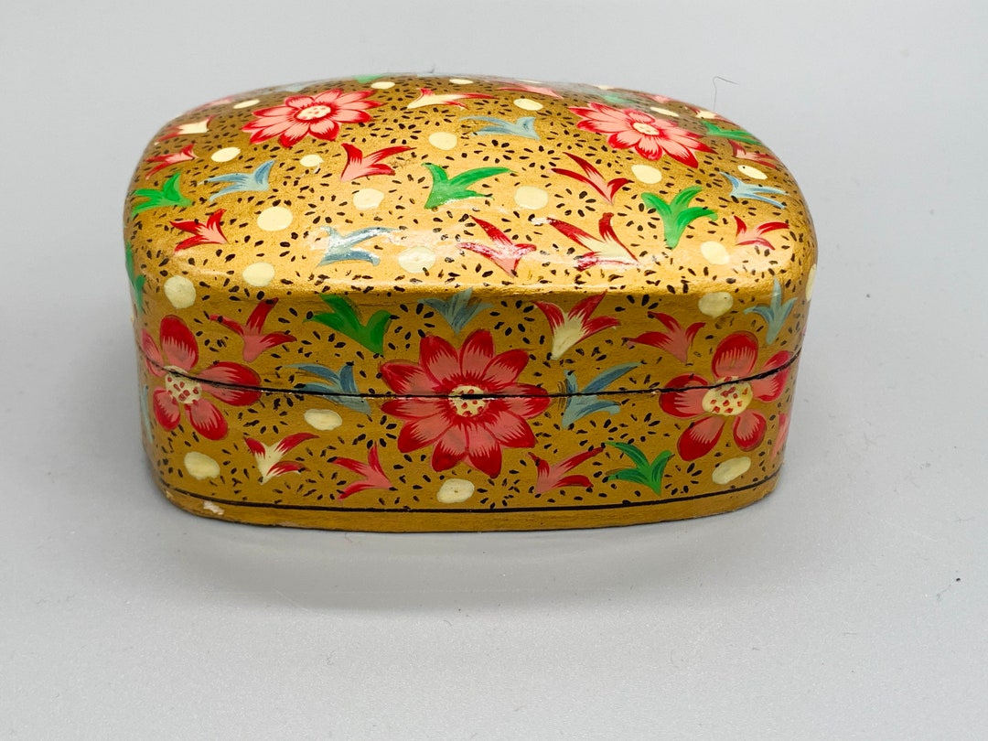 Vintage Kashmir India Paper Mache Papier-mâché Lacquer Hand Made Hand ...