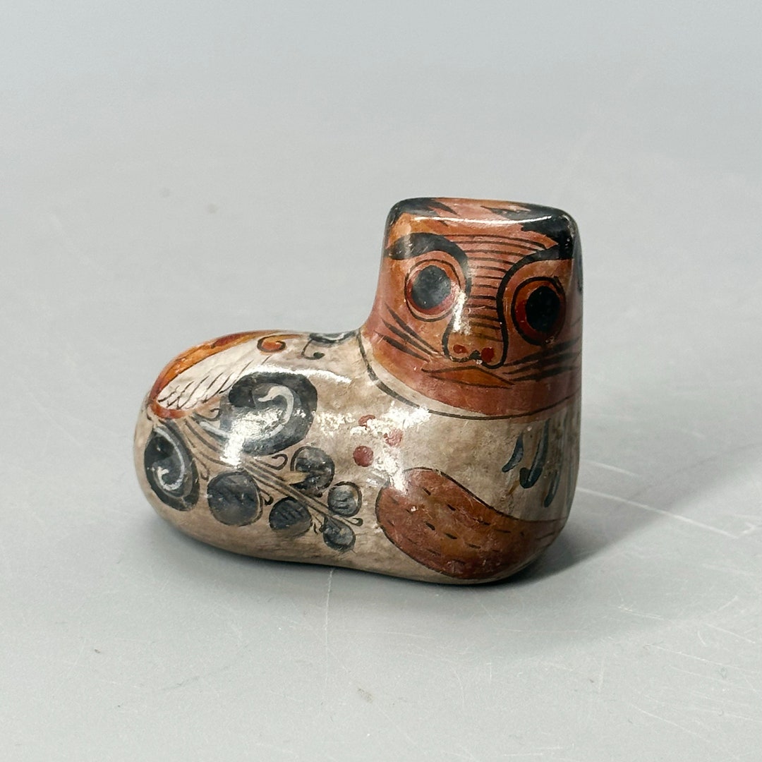Vintage, 1970s 70s, Mexican, Hand Painted, Tonala, Small, Cat Figurine ...