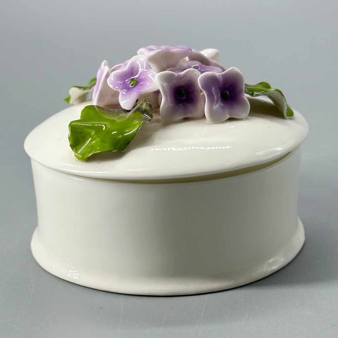 Vintage, German, Formano, Porcelain Trinket Box, Forget Me Nots ...