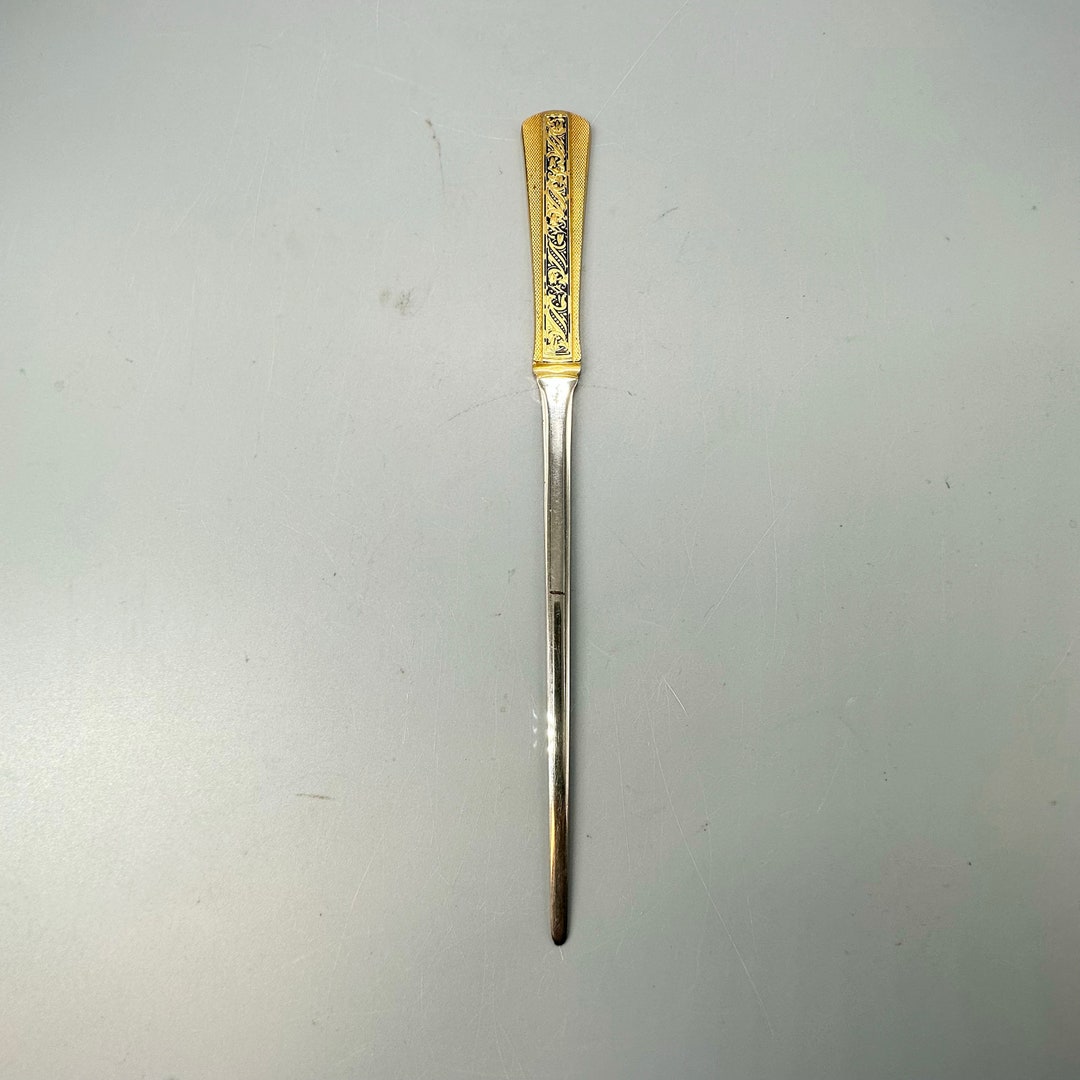 Vintage, Letter Opener, Paper Knife, Envelope Knife, Gold Tone Handle ...