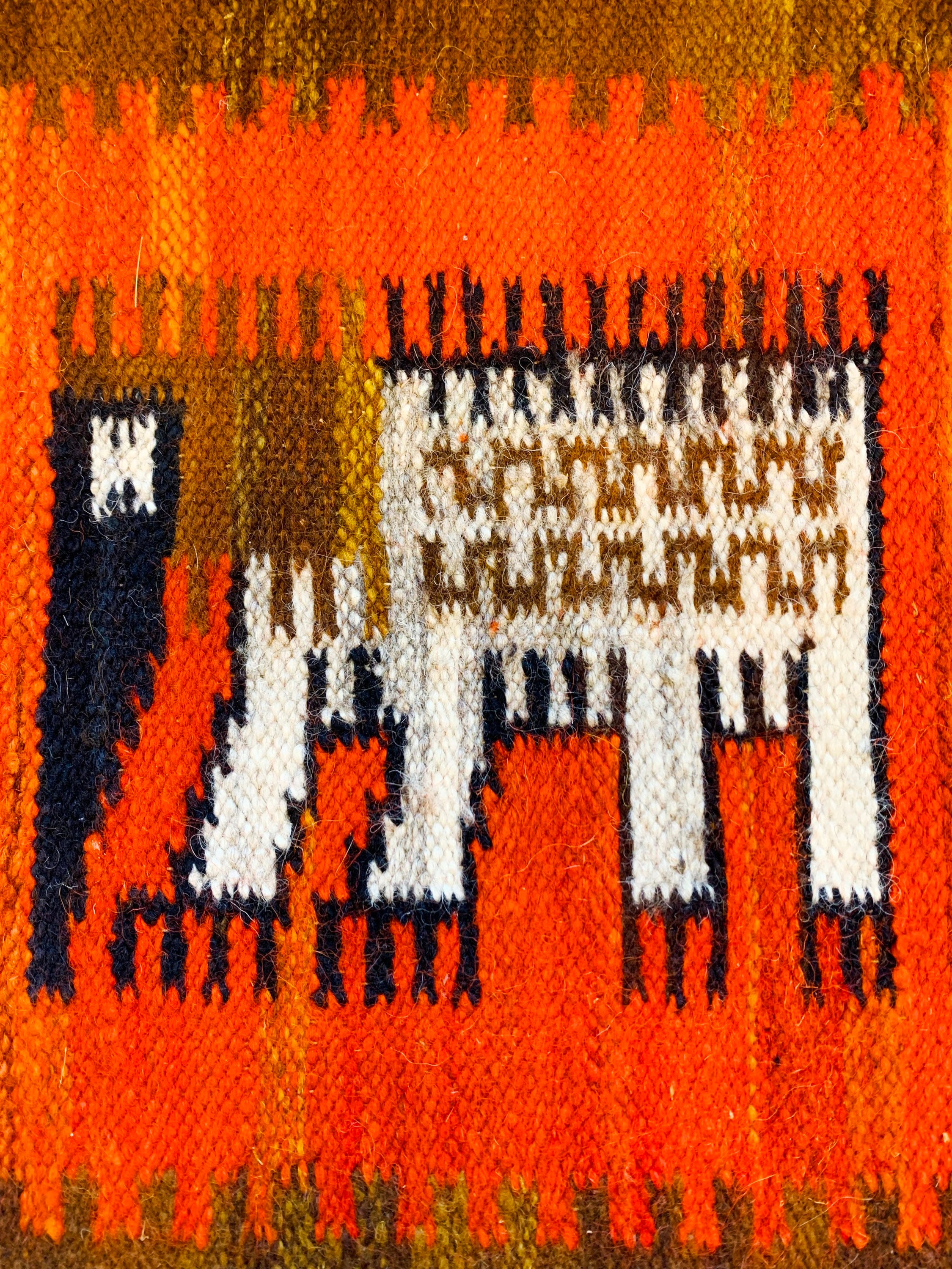 Vintage 60s Mid Century Hand Made Hand Woven Small Folk Art Kilim Rug ...