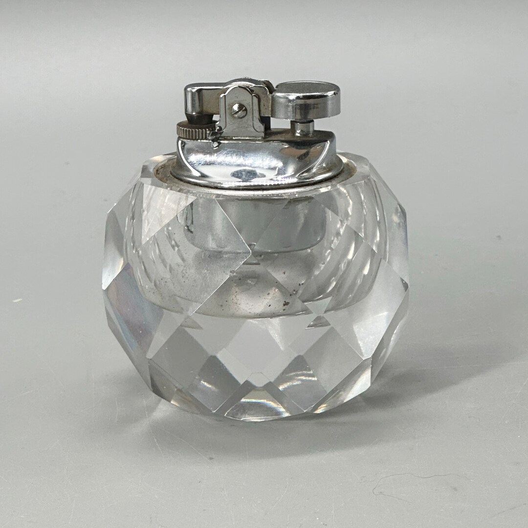 Vintage, 1960s, 60s, Faceted, Lead Crystal, Table Top, Lighter ...