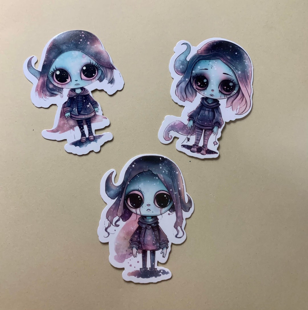 Sad Girl Vibes Alien Sticker Sticker Pack Cute Alien Sticker Pack Alien ...
