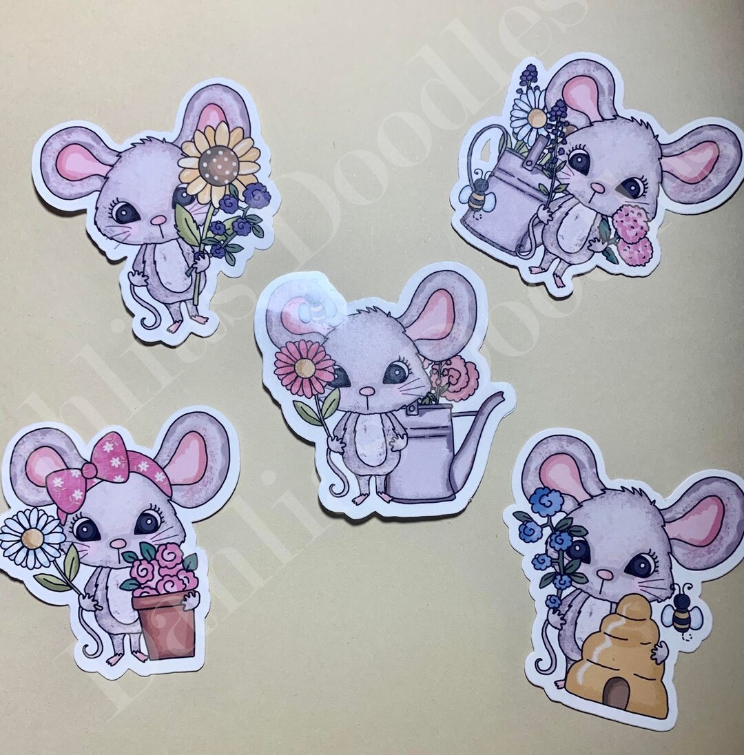 Cute Little Mice Stickers | Mice Sticker Pack |whimsical Mice Stickers ...