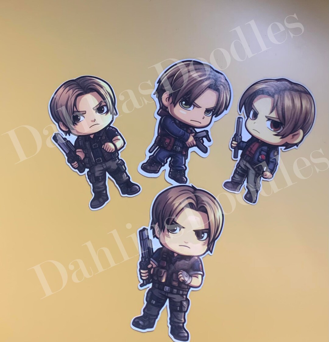 Leon Kennedy Chibi Sticker Pack Resident Evil Inspired Set - Etsy