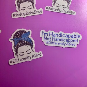 Messy Bun 4-pack Stickers - #handicappablenothandicapped - # ...